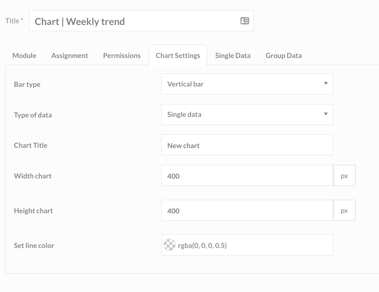 Charts Module Configuration | Docs Visionbox