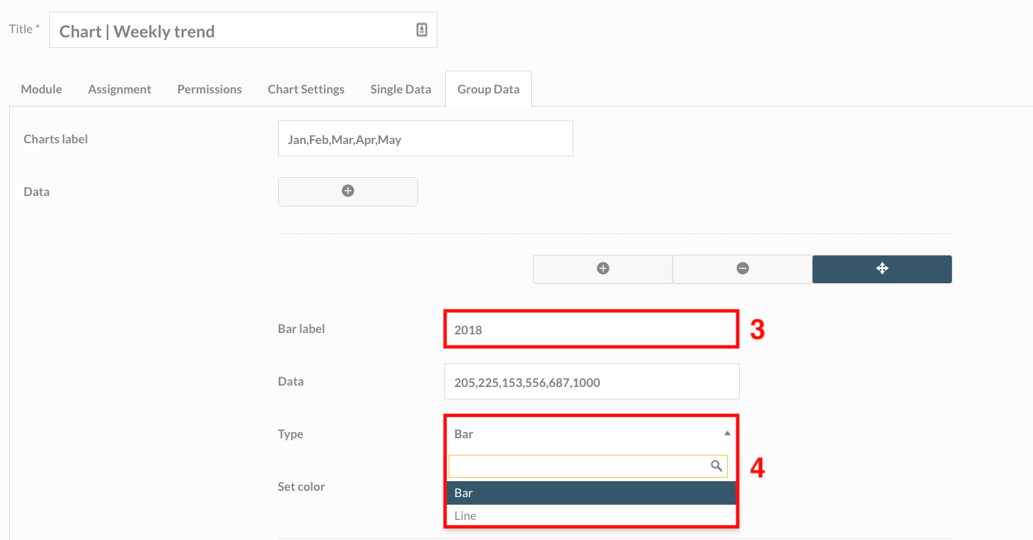Charts Module Configuration | Docs Visionbox