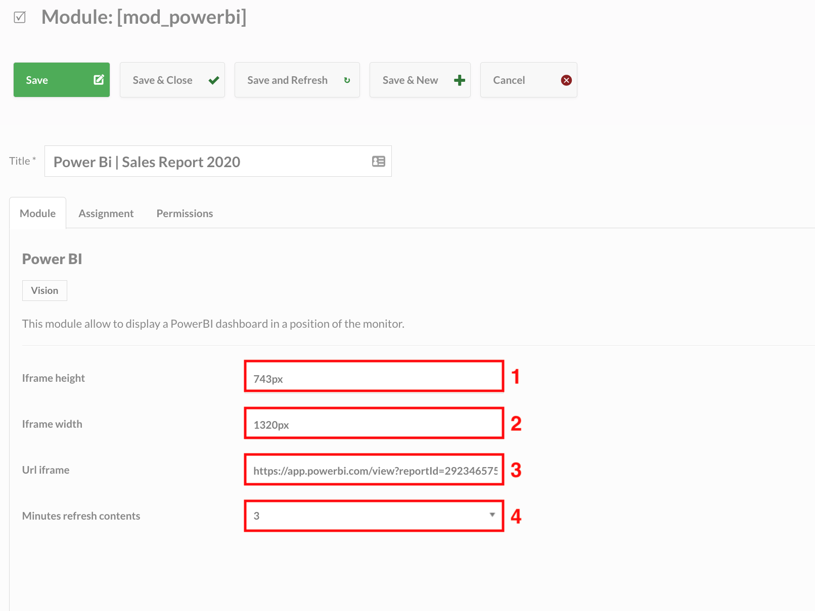 Configure Power Bi Module | Docs Visionbox